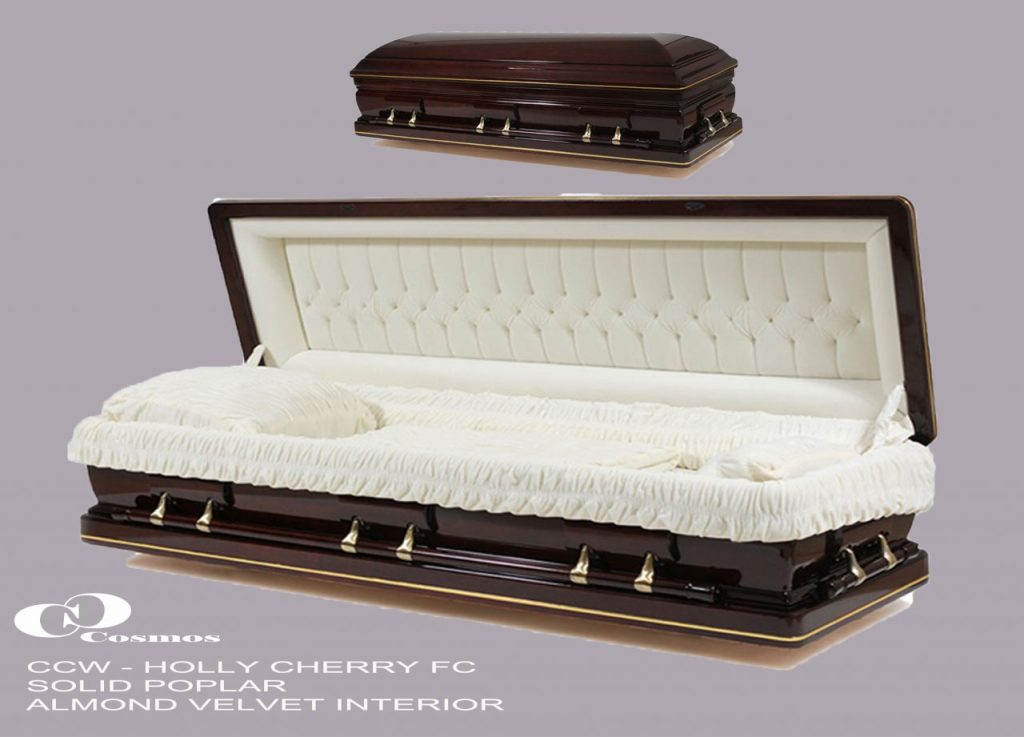 Wood CCW Holly Cherry Full Couch – CosmosCaskets.com