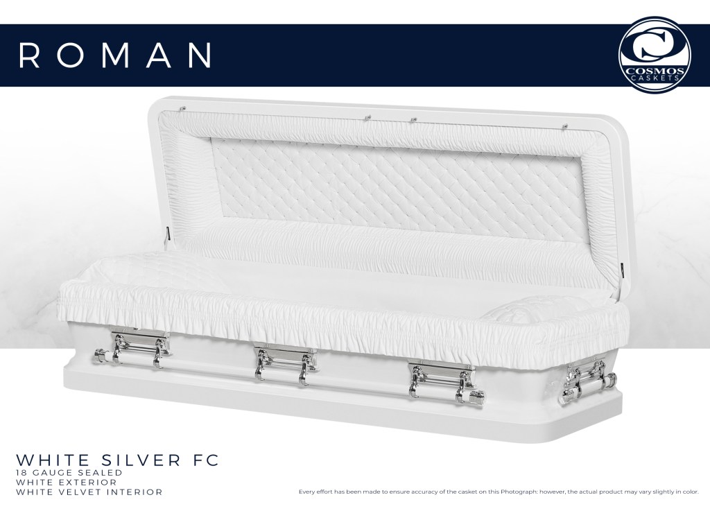 Roman White Silver FC – CosmosCaskets.com