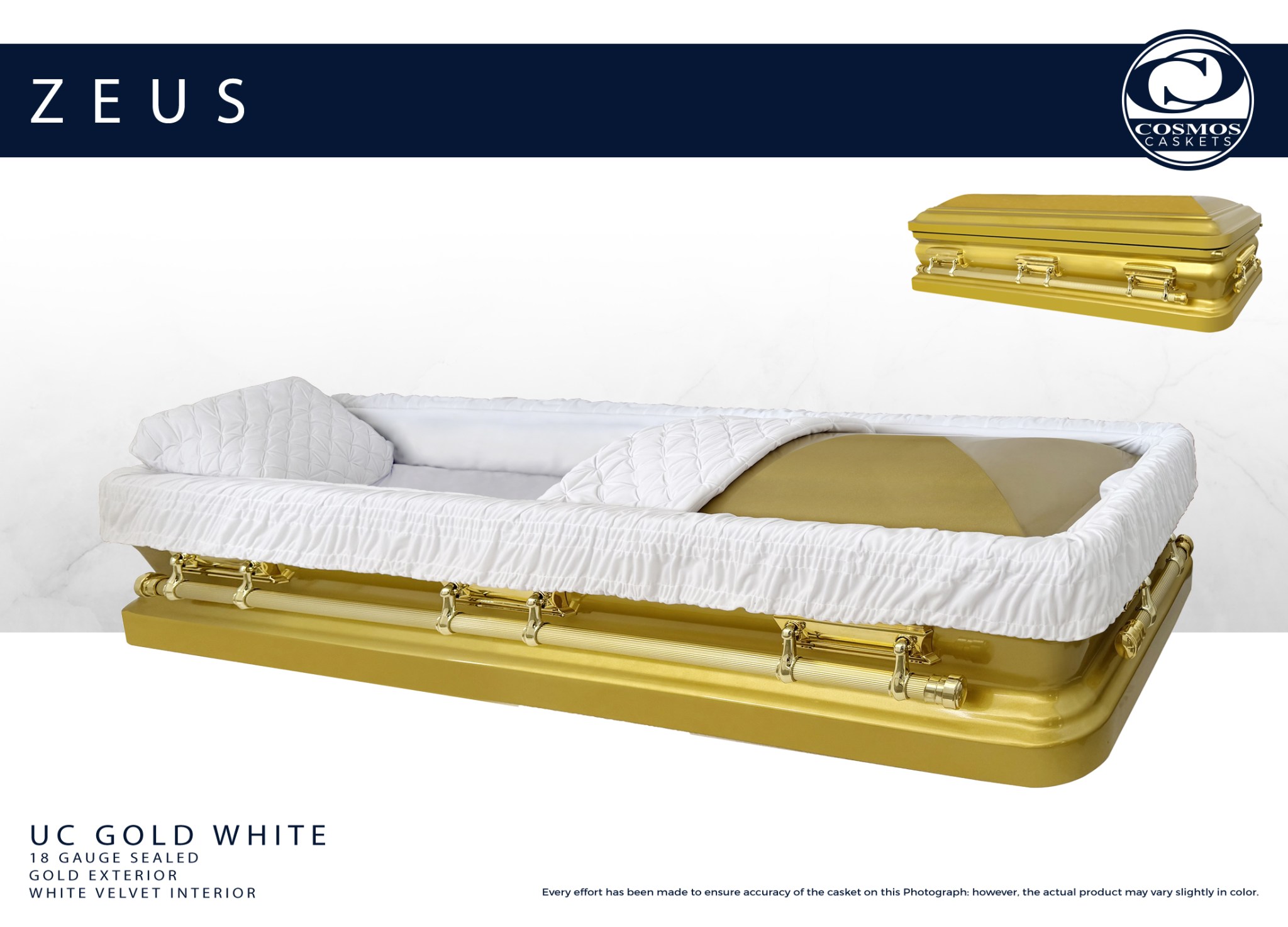 Zeus UC Gold White – CosmosCaskets.com