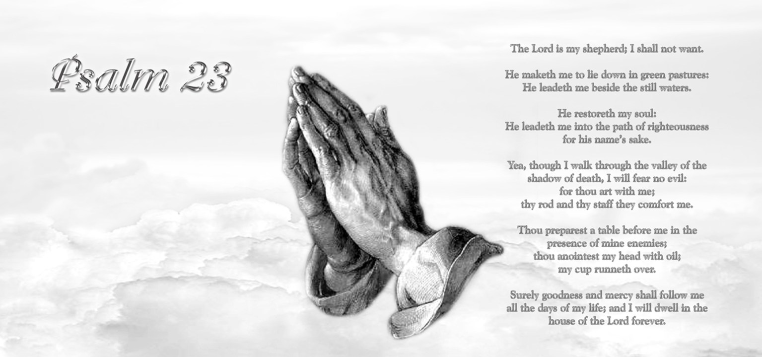 Psalm 23 White Panel – CosmosCaskets.com
