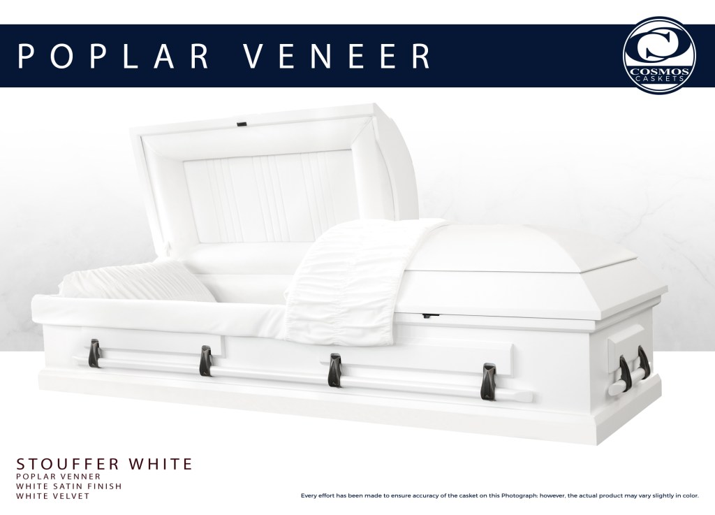 Solid Poplar Veneer Stouffer White – CosmosCaskets.com